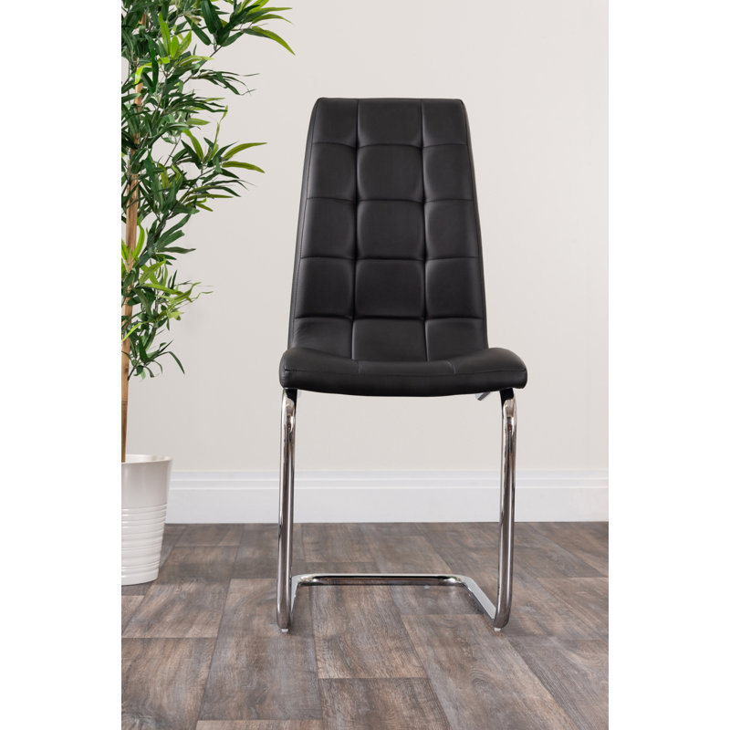 Bless International Eubanks Luxury Faux Leather Chrome Metal Leg